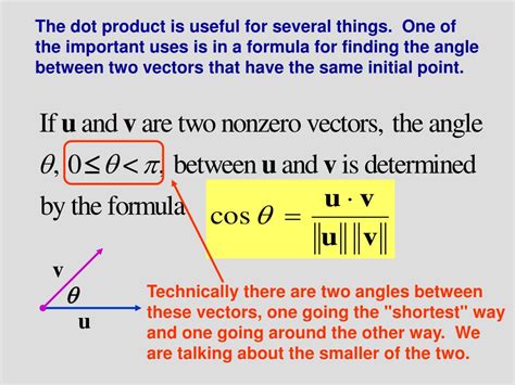 PPT THE DOT PRODUCT PowerPoint Presentation Free Download ID
