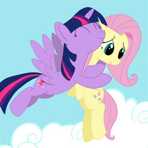 Twilight And Fluttershy Hugs By Quantumanarchist On Deviantart