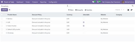 Pricelists In Odoo PoS App Odoo V Community Edition Book