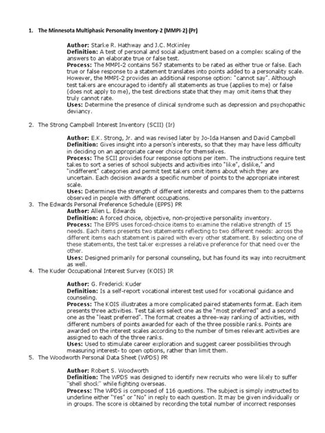 1 The Minnesota Multiphasic Personality Inventory 2 Mmpi 2 Pr