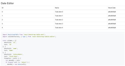 Date Edit Not Working In IE Issue React Bootstrap Table React Bootstrap Table GitHub