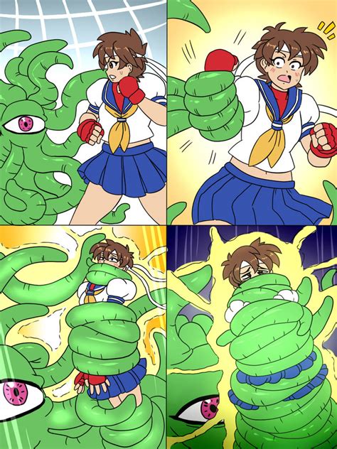 Kasugano Sakura Shuma Gorath Capcom Marvel Marvel Super Heroes Vs Street Fighter Marvel Vs