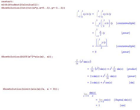 Calculus And Analysis Equivalent Of Maple ShowSolution Command In Matematica Mathematica