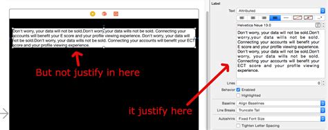 Xcode Ios Justify Text In Uilabel Not Working In Ui Stack Overflow