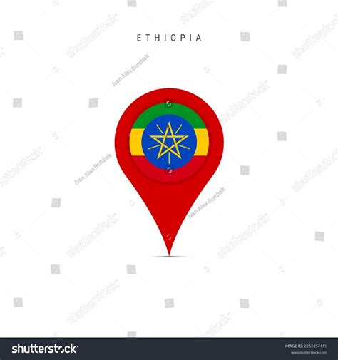 Teardrop Map Marker Flag Ethiopia Ethiopian Stock Illustration
