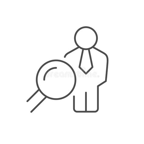 employee search line outline icon stock vector illustration of line