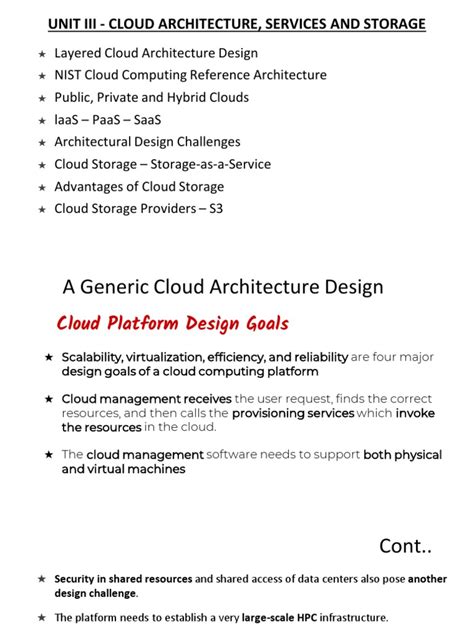 Unit Iii Cloud Arch Services And Storage Pdf Cloud Computing Software As A Service