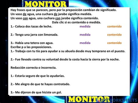 Preposiciones Interactive Exercise For Gramática Live Worksheets