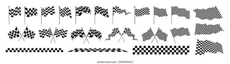 Banderas A Cuadros Ai Royalty Free Stock Vector Clip Art