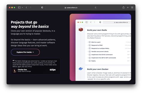 Launch Yc 🤯 Codecrafters — Advanced Code Challenges For Senior Engineers → Y Combinator
