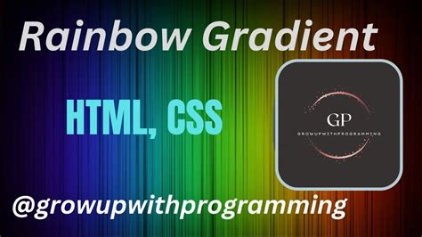 Rainbow Gradient In Html Css Youtube