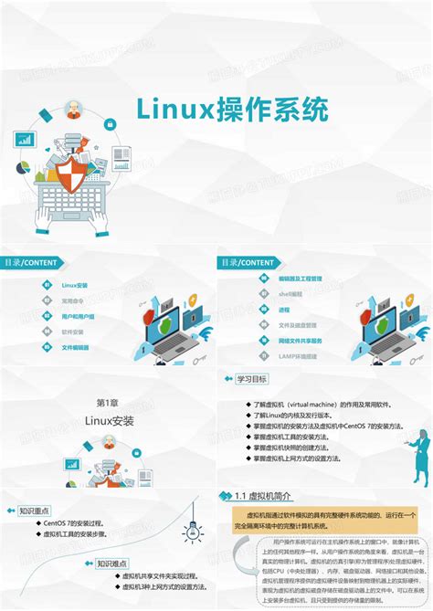 《linux操作系统》第一章linux安装ppt模板下载编号lgrdnxvd熊猫办公