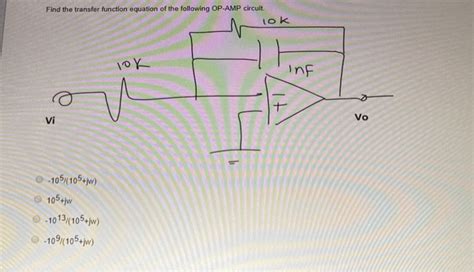 Solved Find The Transfer Function Equation Of The Following