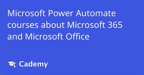 Microsoft Power Automate Courses About Microsoft 365 And Microsoft