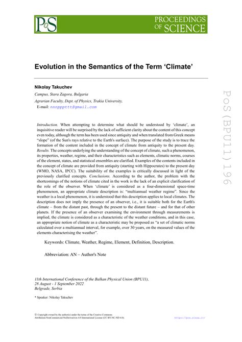 Pdf Evolution In The Semantics Of The Term ‘climate
