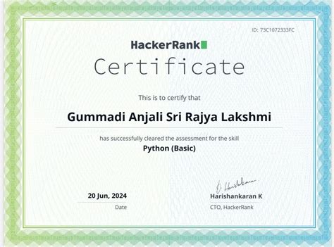 Gummadi Anjali Sri Rajya Lakshmi On Linkedin Python Certification