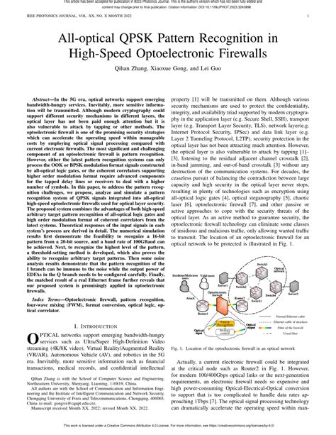 Pdf All Optical Qpsk Pattern Recognition In High Speed Optoelectronic Firewalls