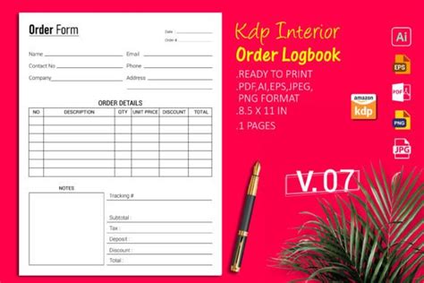 Daily Printable Order Log Book Graphic By Self Graphics House Creative Fabrica