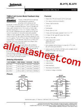 El2176cs Datasheetpdf Intersil Corporation