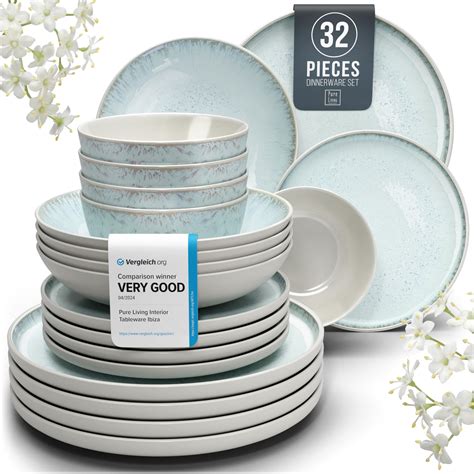 32 Piece Dinnerware Sets For 8 Modern Style Stoneware