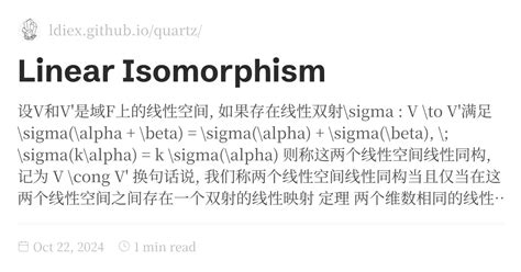 Linear Isomorphism