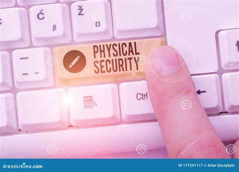 text sign showing physical security conceptual photo designed to deny