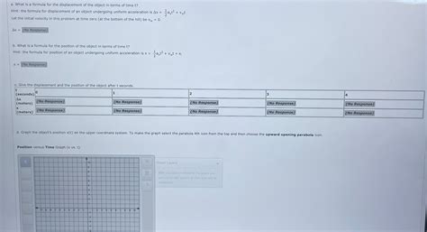 A ﻿what Is A Formula For The Displacement Of The