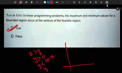 solved true or false in linear programming problems the maximum and