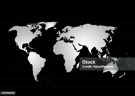 검은 색 배경에 격리 된 세계지도 벡터 플랫 어스 웹 사이트 패턴 연례 보고서 인포 그래픽지도 템플릿 전 세계 여행 지도 실루엣 배경 0명에 대한 스톡 벡터 아트 및 기타