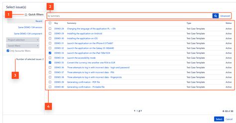 issue search dialog