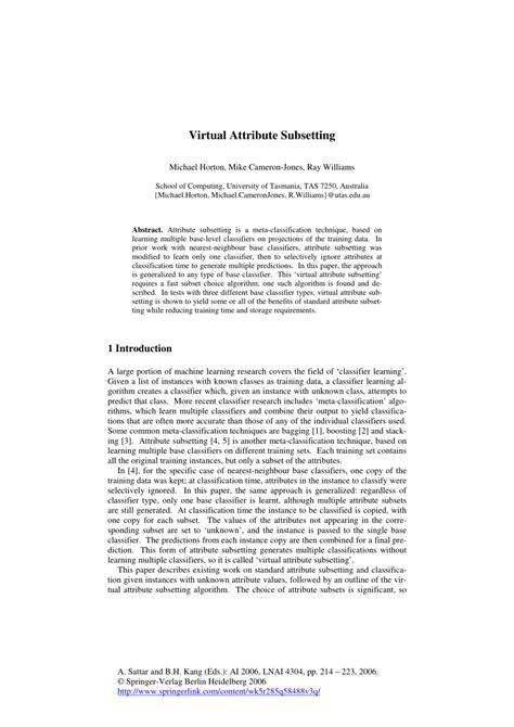 Pdf Virtual Attribute Subsetting