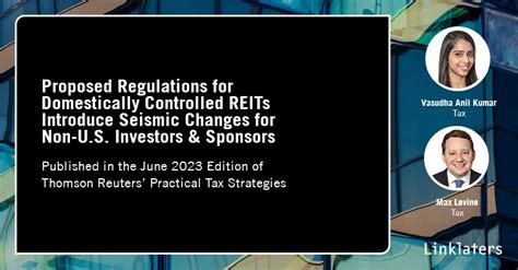 Vasudha Anil Kumar On Linkedin Proposed Regulations On Domestically Controlled Reits Introduce