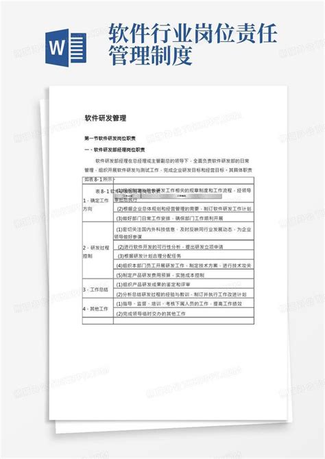 软件研发管理制度word模板下载 编号qybyjrjw 熊猫办公