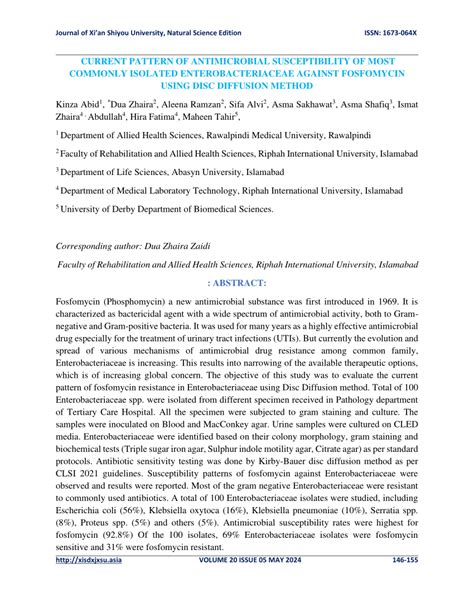 Pdf Current Pattern Of Antimicrobial Susceptibility Of Most Commonly