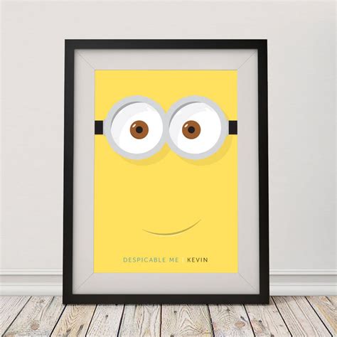 Minion Kevin Despicable Me Minimal Fan Poster Instant Download Etsy