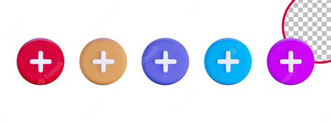 Premium Psd 3d Rendering Plus Sign Cross Symbol Icon Circle Button Ellipse Shape Collection