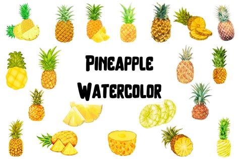 Watercolor Pineapple Clipart Graphic By Bigbosss · Creative Fabrica