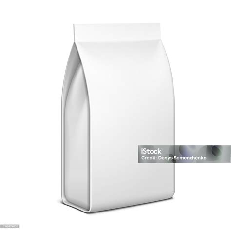 빈 파우치 간식 향 주머니 가방을 일어 포 일 또는 종이 식품 포장 흰색 배경에 고립 된 그림 모의 업 디자인에 대 한 모의 광고 템플릿 벡터 Eps10 모형에 대한 스톡