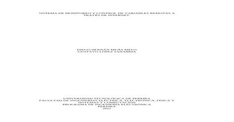 Sistema De Monitoreo Y Control De Variables Remotas … [pdf Document]