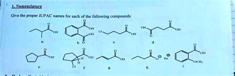 SOLVED: Give the proper IUPAC names for each of the following compounds.