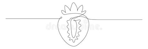 Strawberry Continuous One Line Drawing Stock Illustration