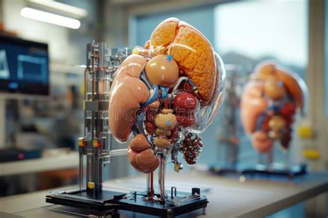 3d Anatomical Model Of Human Organs Displayed In A Modern Science Lab Environment Stock