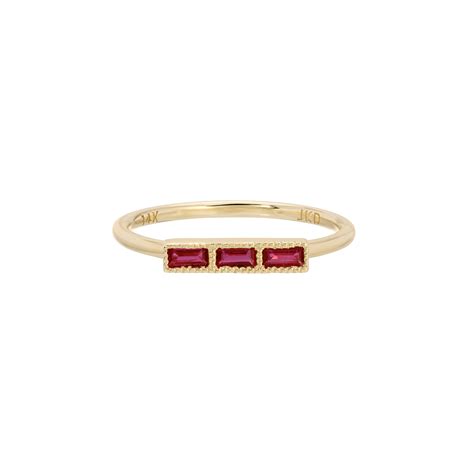 Ruby Baguette Beam Ring