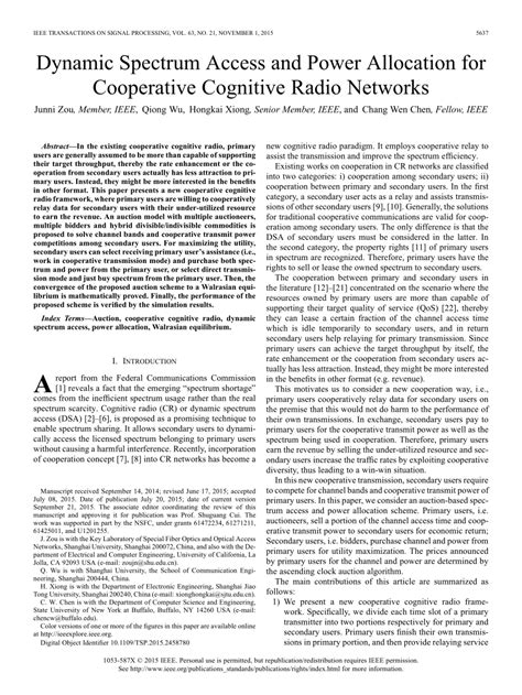 pdf dynamic spectrum access and power allocation for cooperative