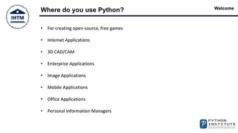 python pcep welcome opening ppt