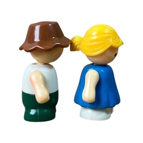 Vintage Playskool Lil Playmates Farmer Dad And Mom Figures 1980s