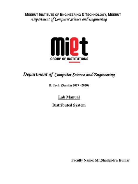 Distributed Sys Lab Manual Pdf Computer Architecture Computing