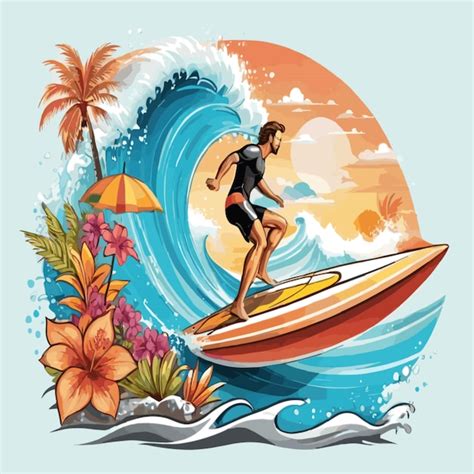 Premium Vector Surf Illustration Vector