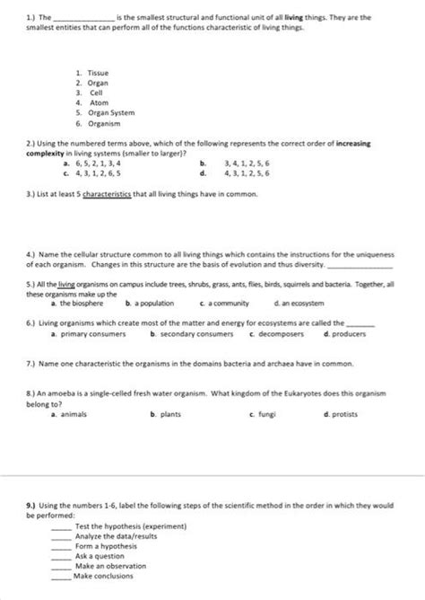 Solved 1 The Is The Smallest Structural And Functional