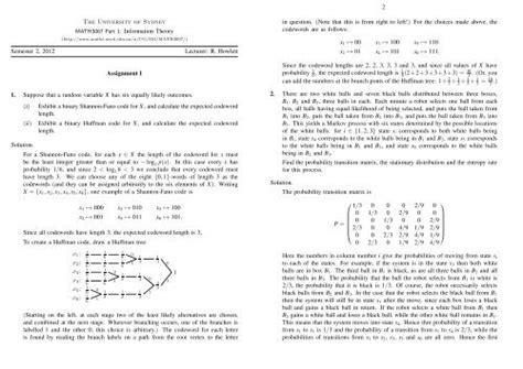 Solutions To Assignment 1 The University Of Sydney